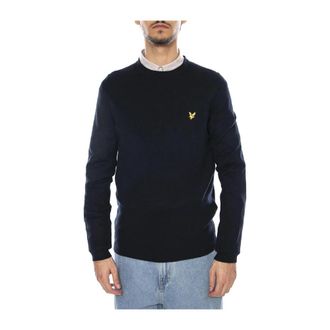 Lyle & Scott Baumwoll-Merino Rundhals-Pullover - - Knitwear - Herren - Blau - S