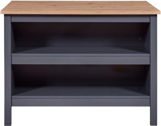 PEGANE Pegane - Meuble de cuisine en bois coloris anthracite / Artisan Chêne - longueur 124 x profondeur 75 x hauteur 91 cm