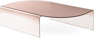 Calligaris Beistelltisch Merian. Struktur Glas mit Siebdruck Cipria Glasplatte. B 110 T 60 H 28 cm