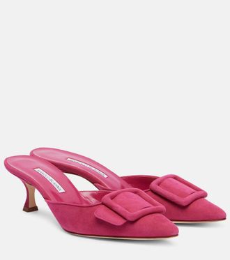 Manolo Blahnik Mules Maysale aus Veloursleder