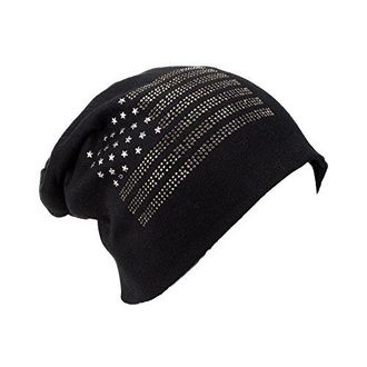 Rosenrot Bonnet - Stars & Stripes - Drapeau américain - Rivets pailletés, Noir, Taille Unique