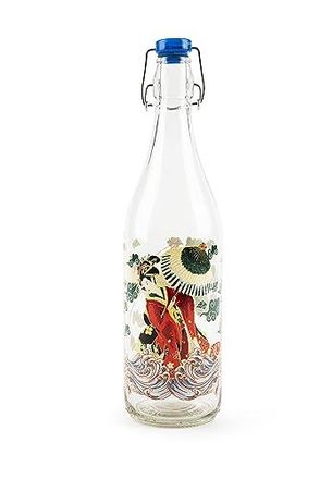 Excelsa Kimono Wasserflasche, 1 Liter, Glas, mit Dichtung