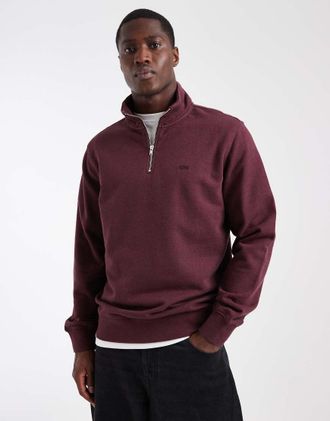 Levi's Original Sweatshirt mit 1/4-Rei&szlig;verschluss in Rot