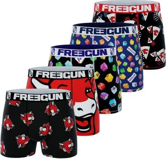 Freegun Freegun Herren Fglvq/1/Bm/Pk5 Retroshorts, Rot/Blau/Wei&szlig;/Schwarz, M (5er Pack)