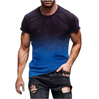 Generic T-shirt &agrave; col rond pour homme, l&eacute;ger, d&eacute;contract&eacute;, &eacute;l&eacute;gant, extensible, confortable, respirant, basique &agrave; manches courtes, chemise de course &agrave; pied et