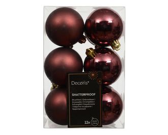 Kaemingk Weihnachtskugeln Kunststoff 6cm 12 Stück - klassisch & bruchsicher - Christbaumkugeln Weihnachtsbaumkugeln für Weihnachten - Christbaumschmuck & Weihn