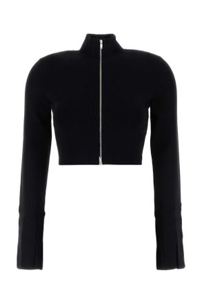 Nanushka Schwarzer Stretch-Viskose-Mix Izan Cardigan