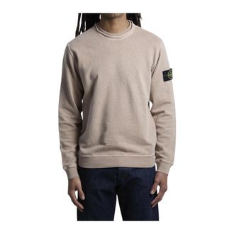 Stone Island Baumwoll-Rundhals-Sweatshirt - - Sweatshirts & Hoodies - Herren - Beige - 2XL