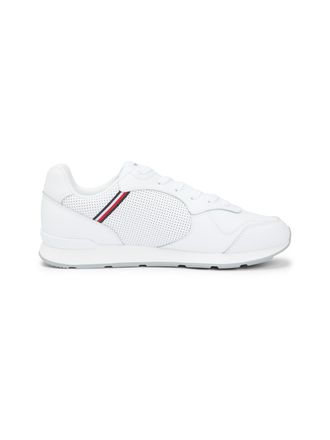 Tommy Hilfiger Sneaker TOMMY HILFIGER MAXLITE 1A, Herren, Gr. 42, wei&szlig;, Leder, Schuhe Sneaker, Freizeitschuh, Halbschuh, Schn&uuml;rschuh, Streifen in Tommy Farben