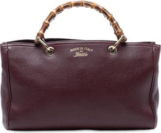 Gucci Medium Calfskin Bamboo Shopper Satchel