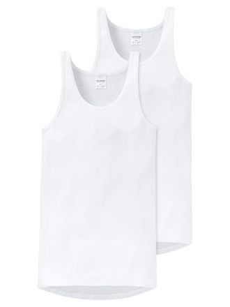 Schiesser Herren Unterhemd Jacke 0/0, 2er Pack, Gr. XXX-Large (Herstellergr&ouml;&szlig;e: 009), Wei&szlig; (Weiss 100)