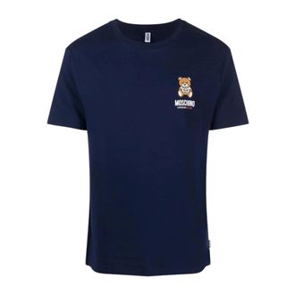 Moschino Teddyb&auml;r-Print Navy Blue T-Shirt - - Tops - Herren - Blau - S