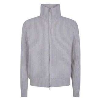Barba Woll-Kaschmir-Viskose Pullover mit durchgehendem Rei&szlig;verschluss - - Knitwear - Herren - Beige - XL