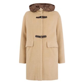 Moorer Kurzer Mantel mit Kapuze - - Coats - Damen - Beige - XS