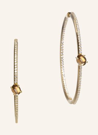 Vieri Vieri Creolen Wolke Rauchquarz Brillant Pav&eacute; gold