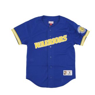 Mitchell & Ness NBA On the Clock Mesh Button Hemd - - Sport - Herren - Blau - M