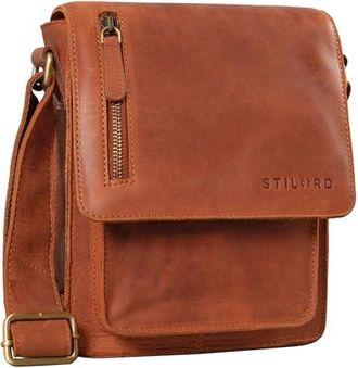 STILORD Finn Petite Sac a Bandouliere pour Hommes Vintage Sacoche Sac Messager Besace Sac Épaule Cuir de Buffle Véritable, Couleur:andorra - marron