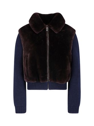 Miu Miu Shearling- Und Strick-Blouson