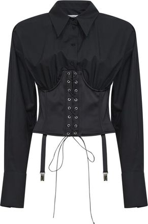 Giuseppe Di Morabito Femme, Blouses et Chemises, Bleu, Taille: 40 FR Chemise Cropped