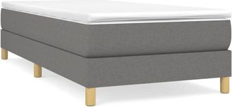 vidaXL Bettgestell ohne Matratze Dunkelgrau 90x200 cm Stoff Vidaxl