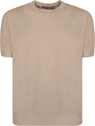 Canali Homme, Pulls, Beige, Taille: 2XL Pull en coton &agrave; col rond