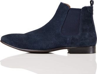 Find. FIND Leather, Chelsea Boots, Blau (Navy), 44 EU (10 UK)