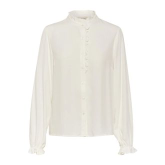 Cream Femme, Blouses et Chemises, Blanc, Taille: 48 FR Chemise blanche avec manches bouffantes