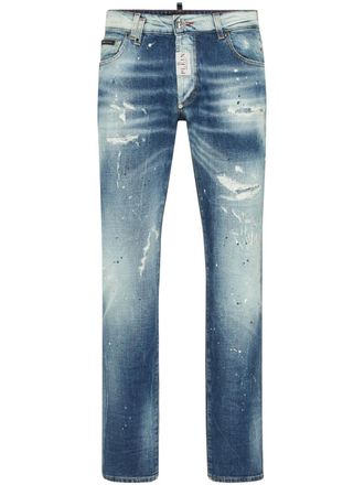 Philipp Plein jean Paisley Bandana - Bleu