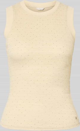 Guess Top mit Ziersteinbesatz und Rundhalsausschnitt