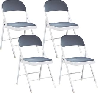 Beliani Konferenzstuhl klappbar 4er Set mit Lehne Mesh Dunkles Grau/Weiß modern Sparks