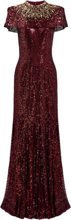Jenny Packham Radiant Abendkleid mit Pailletten - Rot