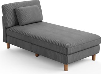 Vesgantti Cord Chaise Lounge Sofa, gepolstertes schlafsessel mit Kissen, Schlafsofa perfekt für Wohnzimmer, Schlafzimmer, Büro, Kleiner Raum, werkzeuglose Monta