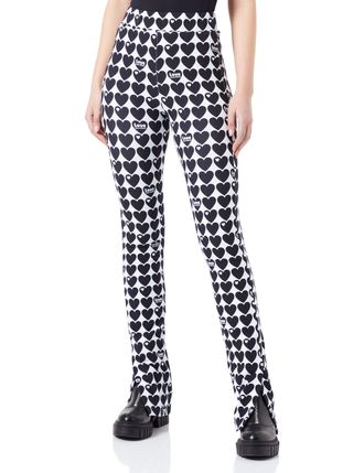 Love Moschino Skinny Flare fit Jogger in Stretch Fleece Allover Hearts Printed