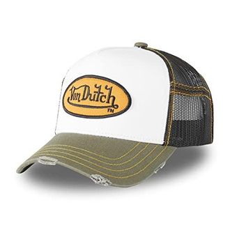 Von Dutch Casquette Homme & Femme Ajustable, Casquette Baseball, Original, Athl&eacute;tique et Multi-Sport, Blanc, Vert, Jaune, Taille TU