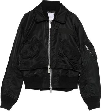sacai Kurzer Mantel - Schwarz
