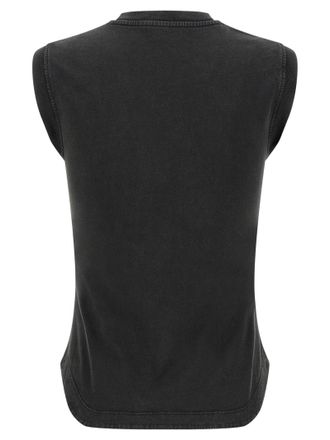 The Attico Womens Black Cotton Sleeveles T-Shirt