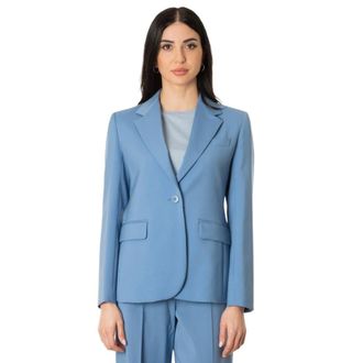 Max Mara Femme, Vestes, Bleu, Taille: 36 FR Giacca in lana vergine