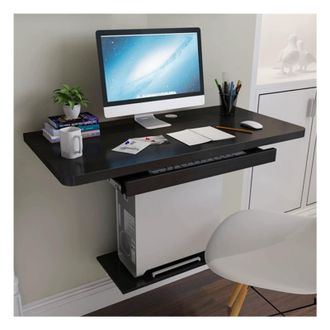 Generic An Der Wand Montierter Desktop-Computertisch, Robuste B&uuml;rowerkbank Aus Holz, Platzsparender Schwebender Arbeitstisch, 70 Kg Tragf&auml;higkeit for Schlafzi