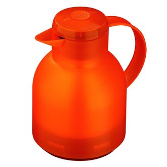 Emsa Samba Isolierkanne 504234 | 1 Liter | Quick Press Verschluss | 100% dicht | 12h heiß, 24h kalt | Transluzent Orange