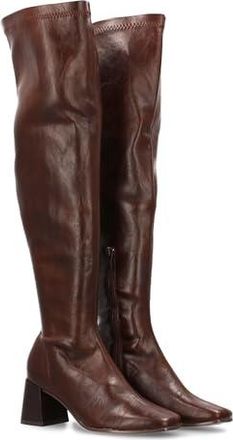 Shoes & Blues Bottines hautes pour femme au design élégant. Talon large et fermeture à glissière. Idéales pour lhiver automne., marron, 37 EU