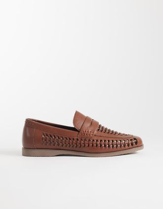 River Island Mocassins tress&eacute;s - Fauve-Marron