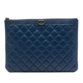 Chanel Pre-owned Vintage Quilted Clutch - - Pre-owned - Damen - Blau - ONE SIZE