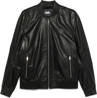 Karl Lagerfeld Klassische Lederjacke - Schwarz