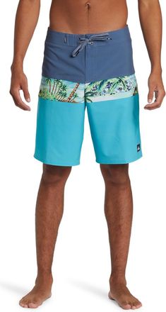 Quiksilver Mens SURFSILK Panel 20 Board Shorts, Maui Blue, 30