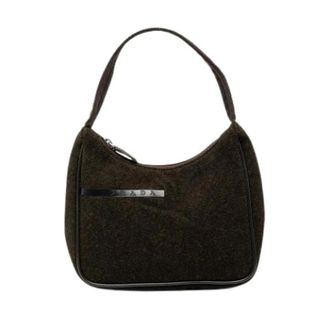 Prada Pre-owned Woll Schultertasche - - Pre-owned - Damen - Braun - ONE SIZE