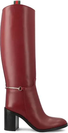 Gucci Kniehohe Stiefel mit Horsebit 85mm - Rot