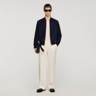 Sandro Wildlederblouson mit Rei&szlig;verschluss
