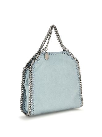 Stella McCartney Womens Tiny Shaggy Handbag Ice Blue Polyester Handbags Hand Bags