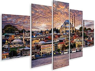 Islandburner Tableau sur toile Corne DOr Et Coucher De Soleil Dramatique De La Vieille Ville DIstanbul T Cadre Affiche Poster Murale Tableaux