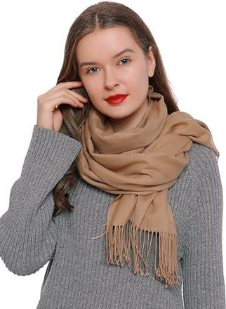 DonDon &Eacute;charpe femme hiver chaud et douce Ch&acirc;le Etole Foulard 185 x 65 cm - kaki